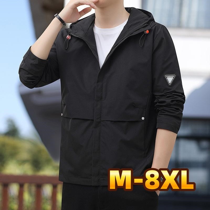 M-8XL 大尺碼春秋薄外套 連帽外套 風衣夾克 防風外套 棒球外套 飛行外套 大尺碼 休閒外套 | 蝦皮購物
