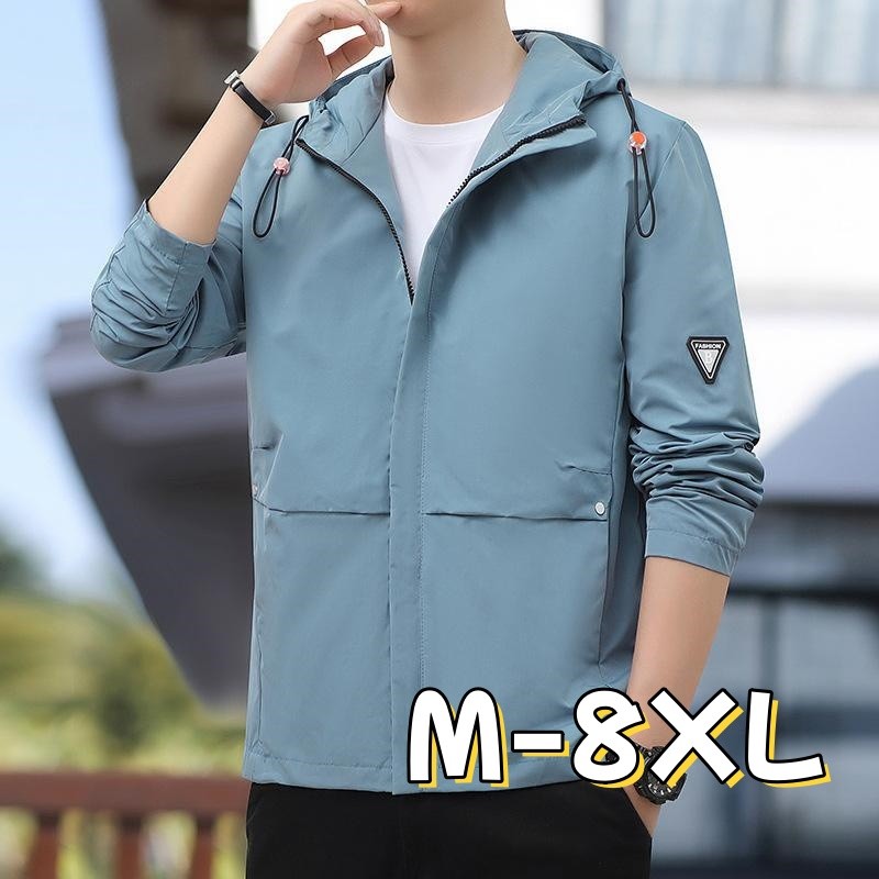 M-8XL 男生外套 大尺碼春秋薄外套 連帽外套 風衣夾克 防風外套 棒球外套 飛行外套 大尺碼 休閒外套 | 蝦皮購物