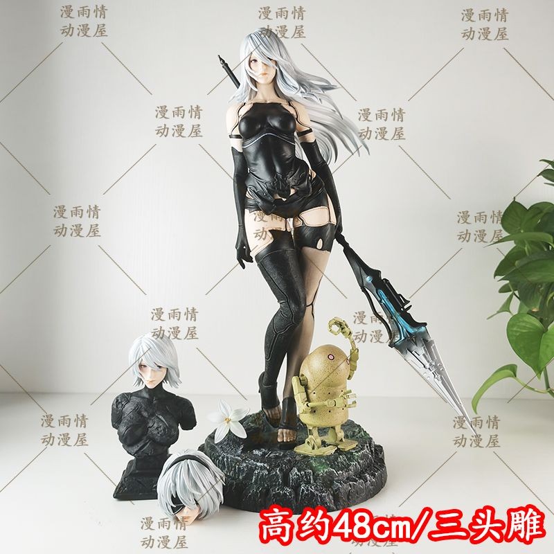 【48釐米高】Creation Studio 尼爾 機械紀元 A2 小姐姐 三頭手辦模型擺件鵰像 | 蝦皮購物