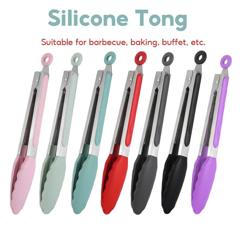Silicone tong stainless steel tong barbecue tong buffet tong | 蝦皮購物