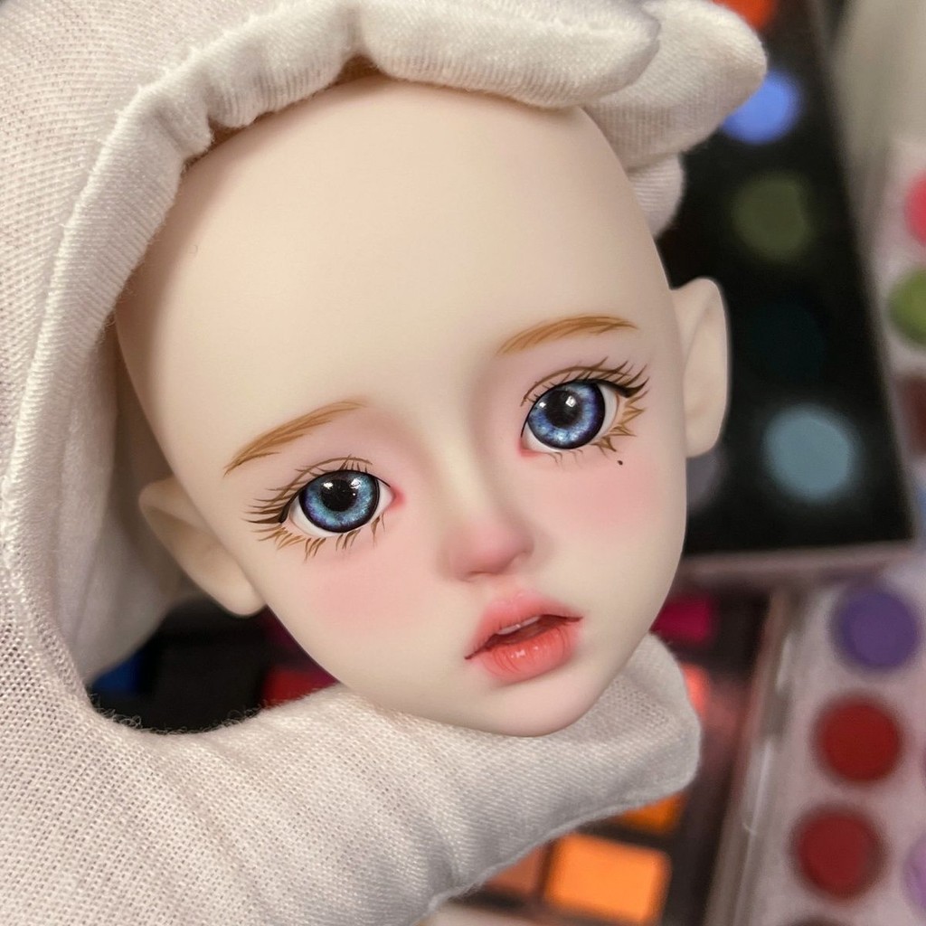 bjd娃娃 娃頭 手繪六分mjd娃頭真人手工娃娃改妝BJD成品六分娃頭6分頭部便宜 | 蝦皮購物