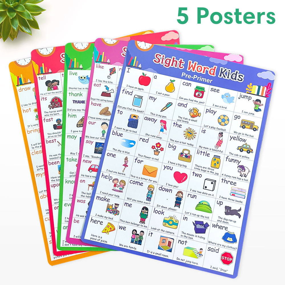 220 Sight Words Posters Preschool Kindergarten Classroom Dec | 蝦皮購物