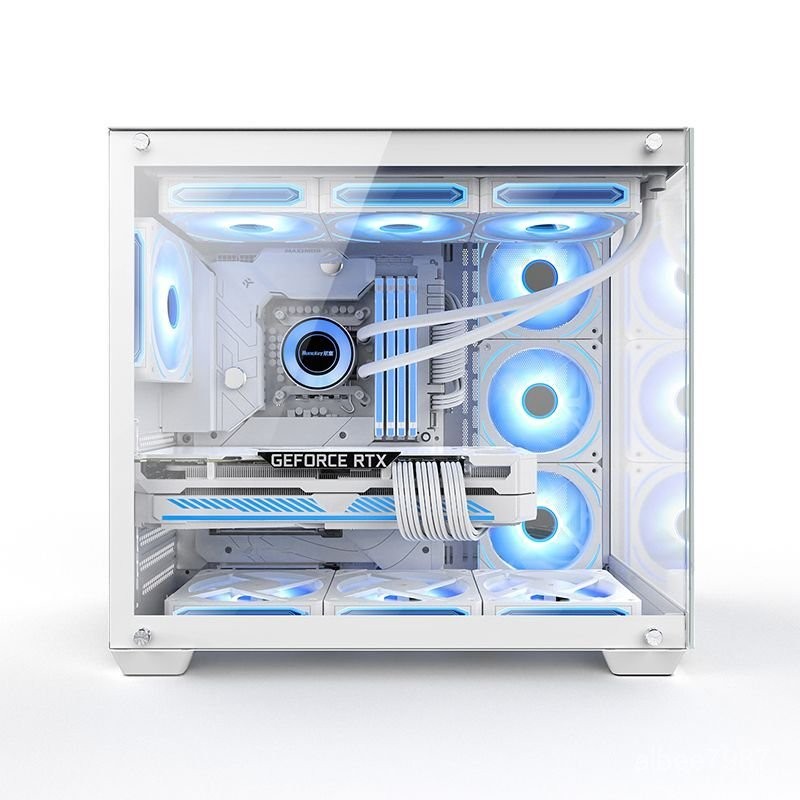 航嘉S980龍捲風海景房全景機殻360水冷電競ATX主機殻支持40係顯卡 | 蝦皮購物