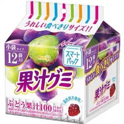 桃园出货！沖量日本Meiji明治100%果汁軟糖濃縮QQ糖草莓芒果葡萄白桃味 散裝 | 蝦皮購物