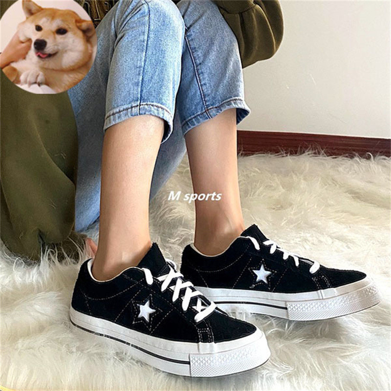 Converse One Star 經典款 黑色 麂皮 帆布鞋 男女鞋 板鞋 158369C | 蝦皮購物