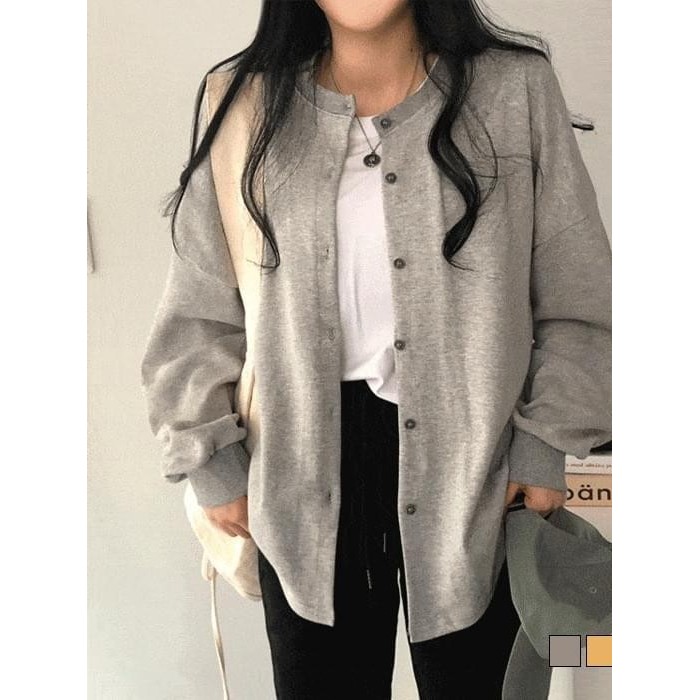 Codibook｜韓國 gifteabox 寬鬆圓領單扣長版開襟外套[預購]針織外套 女裝 | 蝦皮購物