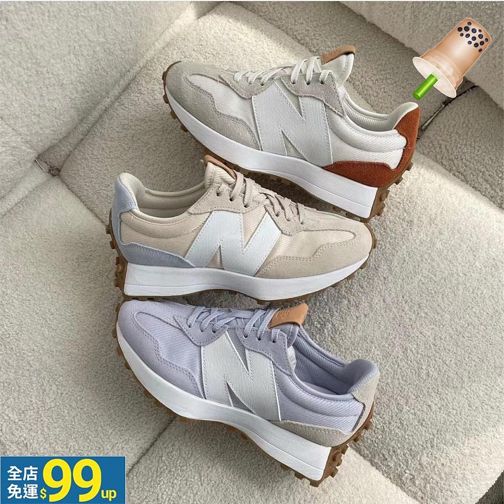New Balance 327 NB327 復古 淺灰色 白棕紅 WS327RA | 蝦皮購物