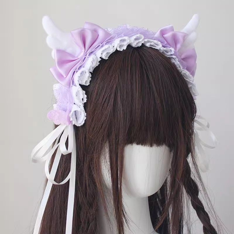 創意lolita天使翅膀黑白髮箍 蝴蝶結kc辣妹女僕lo娘Y2K頭飾洛麗塔 萬聖節cos【芊月賣場】 | 蝦皮購物