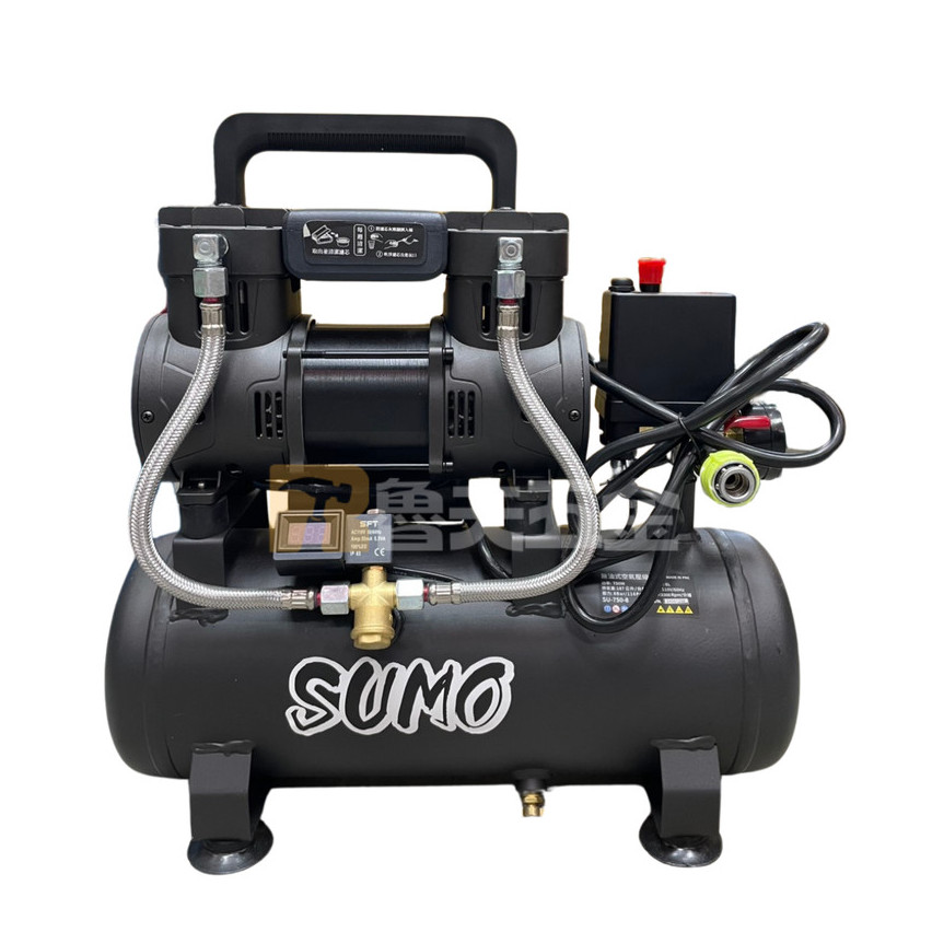 《魯夫五金》SUMO SU-750-8 超輕鋁桶 無油靜音空壓機 機動性高 750W 8L | 蝦皮購物