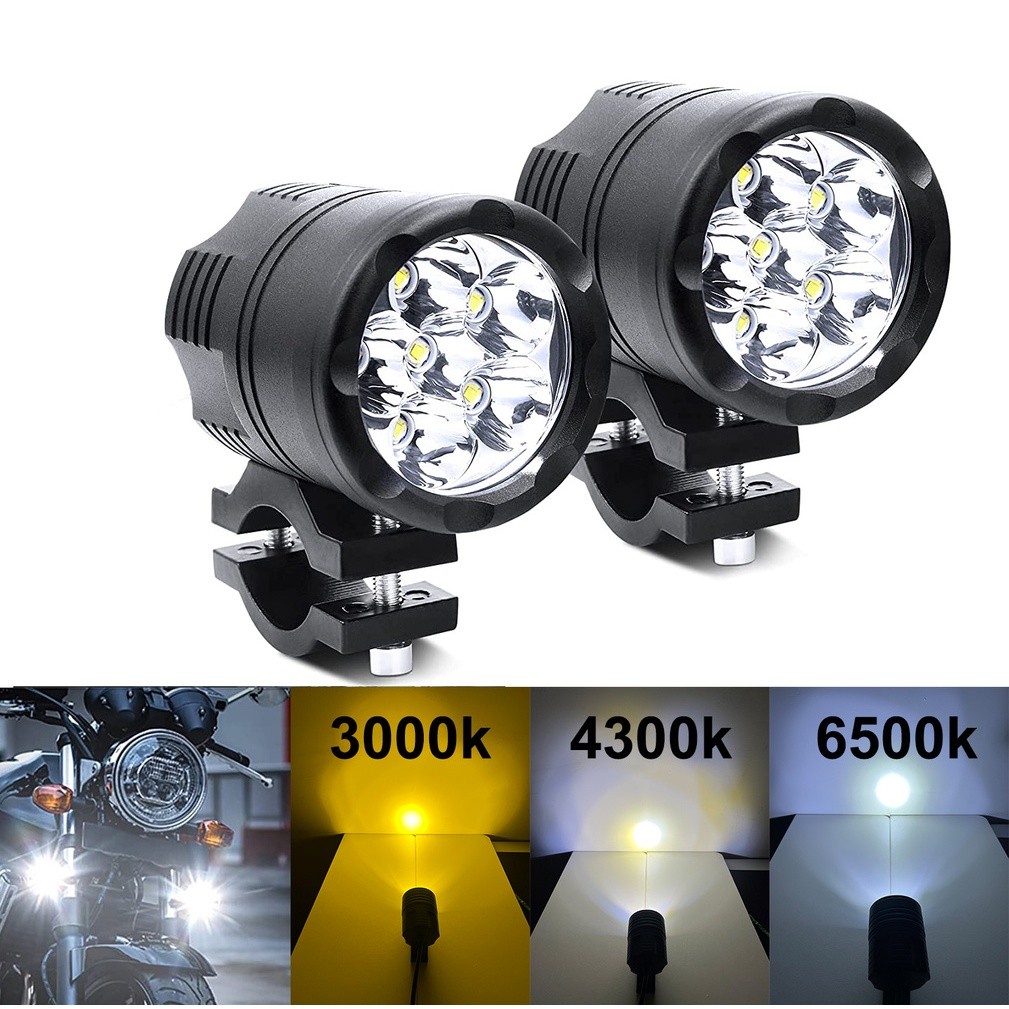 Motorcycle Spotlight LED Headlights Yellow White 3000k 6000K | 蝦皮購物