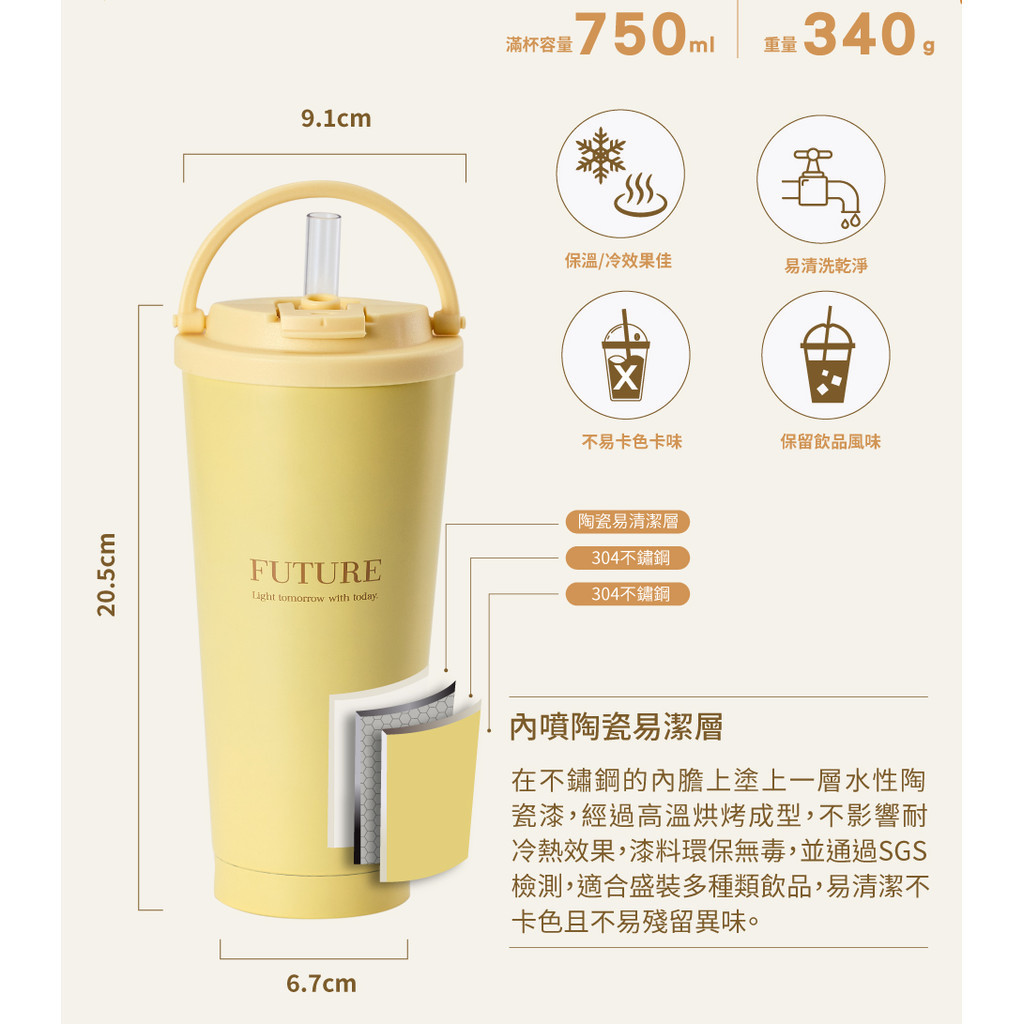 【蝦皮直營特選】Hiromimi手提內瓷不鏽鋼杯 750ml | 蝦皮購物