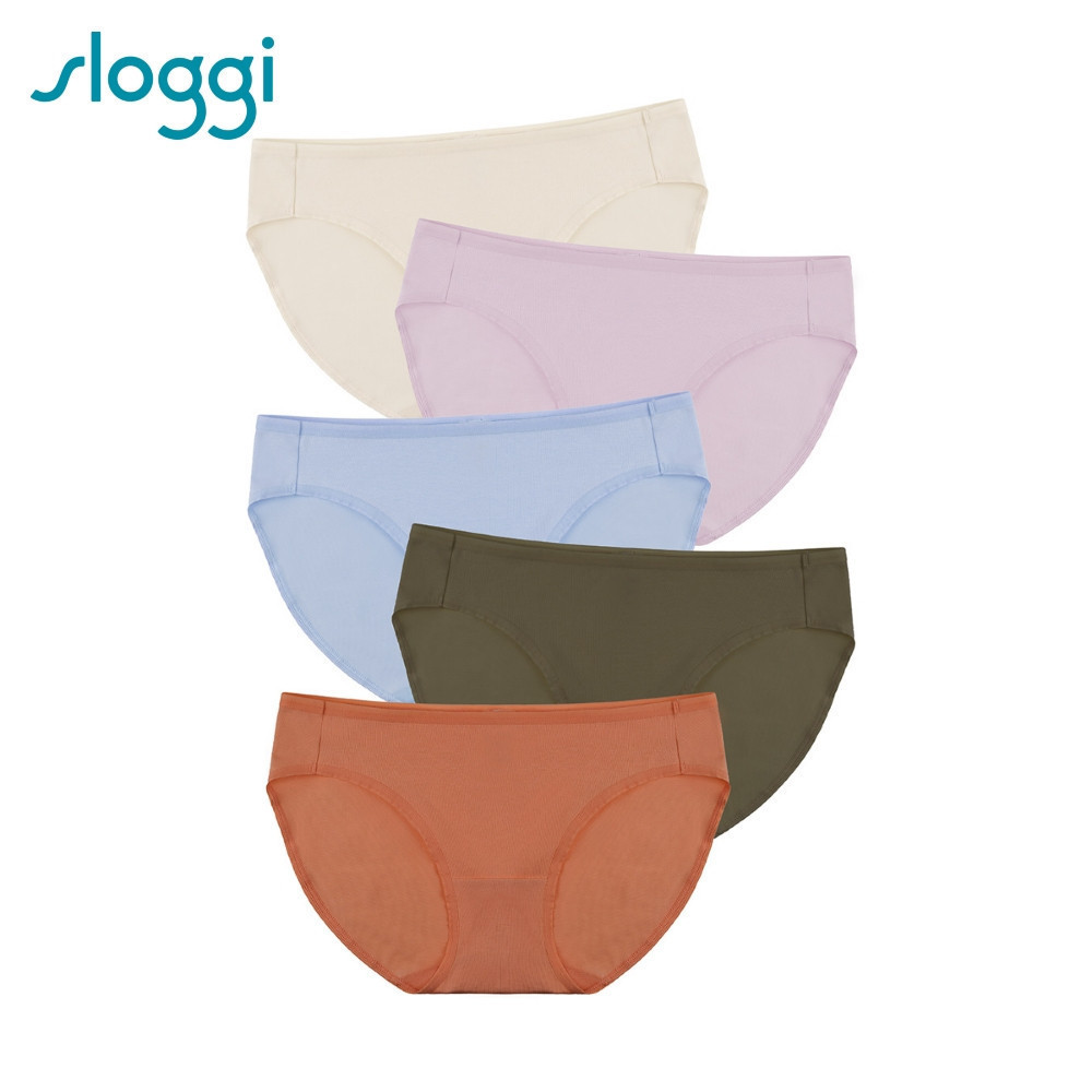 sloggi EVERYDAY有機過生活系列 中腰三角褲五件包 靜謐莫蘭迪｜C76-923 S9 | 蝦皮購物