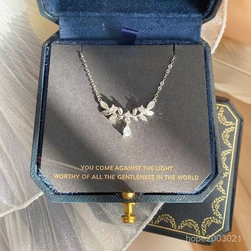 【熱銷款】鈦鋼項鏈 月桂花枝麥繐項鏈輕奢小衆設計感鎖骨鏈女簡約ins精緻 FDGY | 蝦皮購物