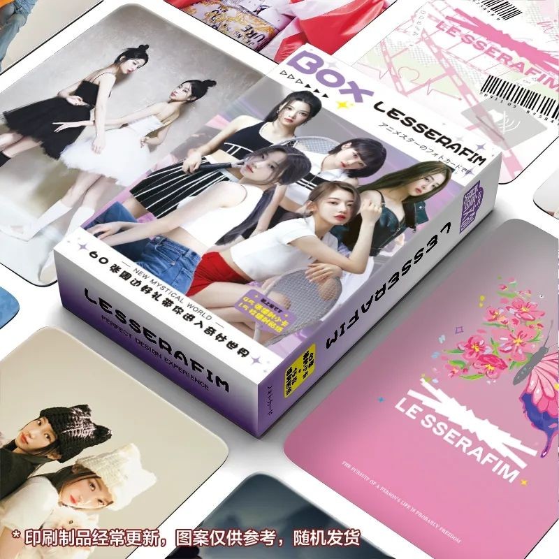 台灣出貨 LE SSERAFIM鐳射小卡60張宮脅咲良金采源寫真小卡拍立得lomo卡ins繁星快樂屋 | 蝦皮購物