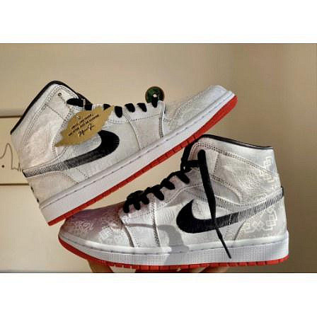 CLOT x Air Jordan 1 Mid 陳冠希 白絲綢 AJ1 板鞋 情侶鞋 CU2804 100 | 蝦皮購物