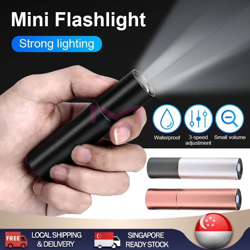 LED Flashlight USB Rechargeable Mini Portable Light Lamp Sup | 蝦皮購物