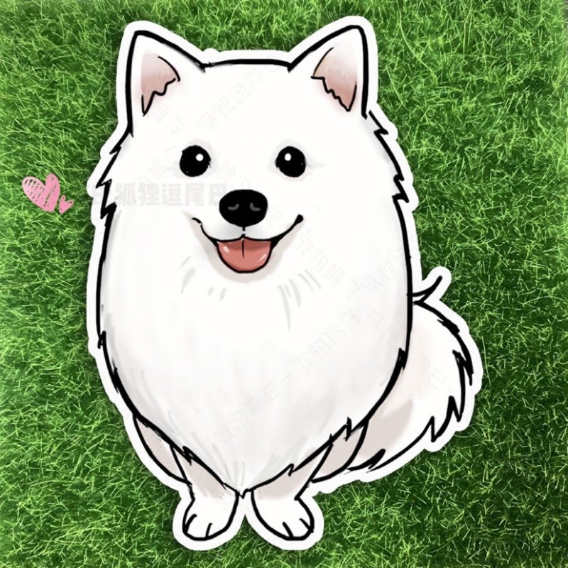 現貨 Q版狐狸犬 防曬防水貼紙 車貼 安全帽 行李箱 SA076 | 蝦皮購物