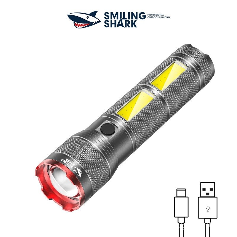 Outdoor double light highlight flashlight telescopic zoom | 蝦皮購物