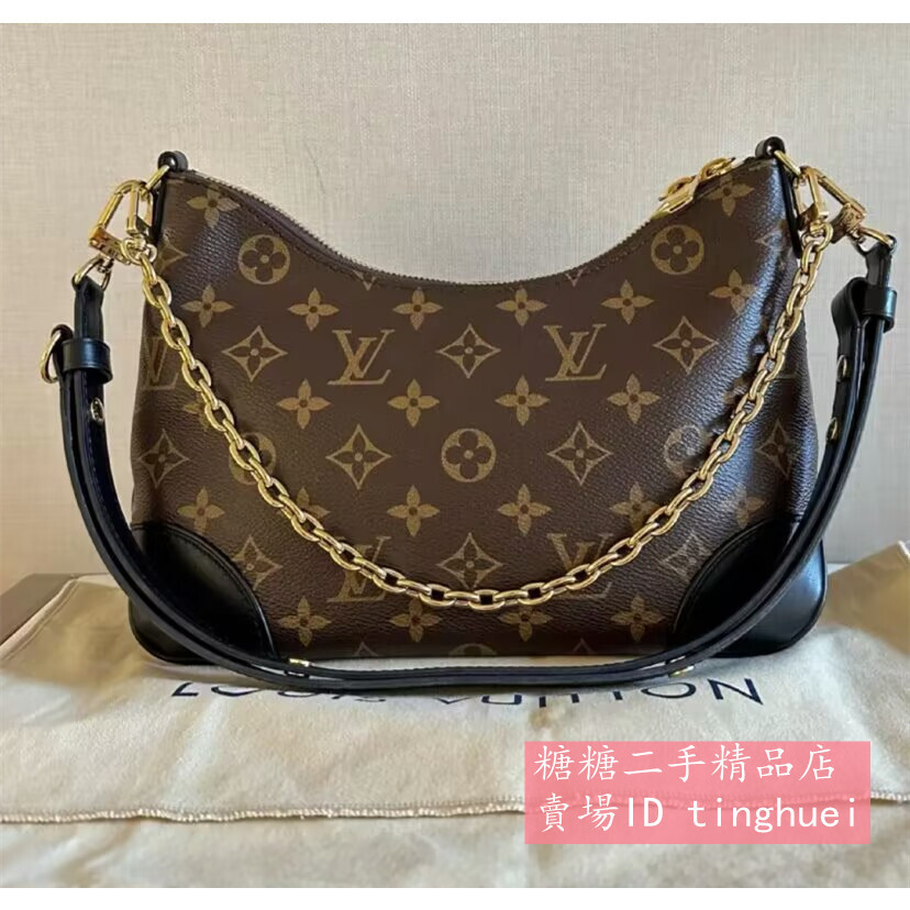糖糖二手 LV 路易威登 M45832 經典Monogram帆布 牛角包 Boulogne包 斜背包 鏈帶包 | 蝦皮購物