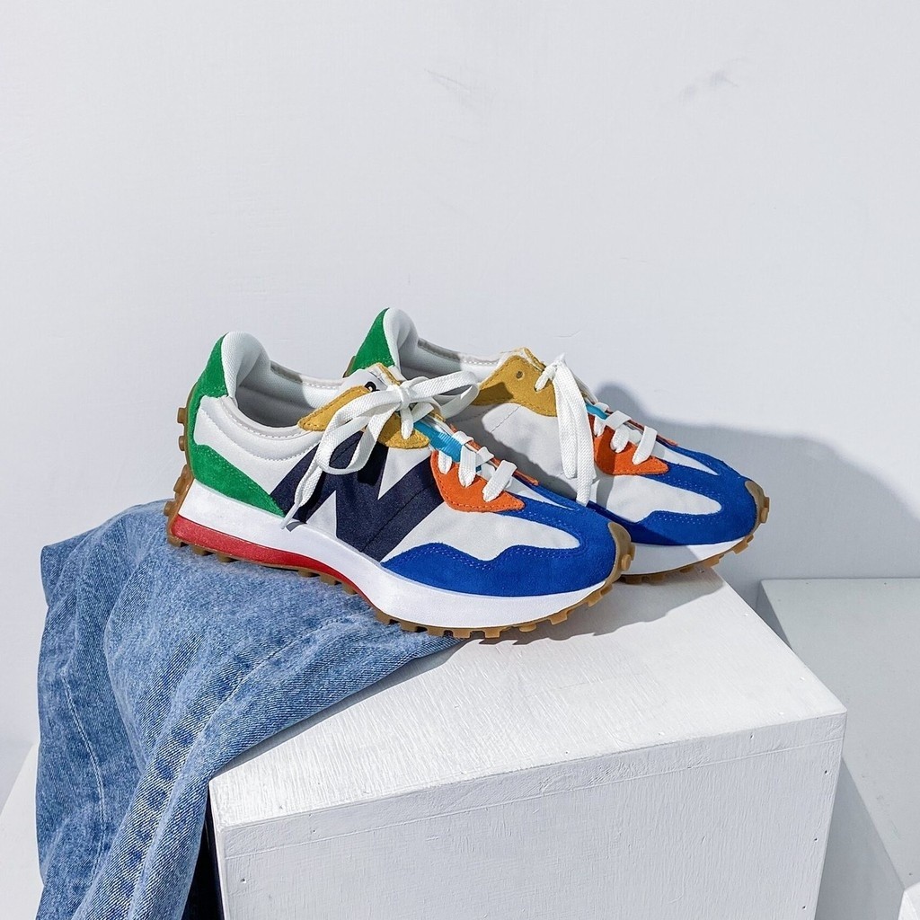 NEW BALANCE 327 彩色 樂高積木 男女鞋 黑N (MS327PBA) 白N(MS327PBB) | 蝦皮購物