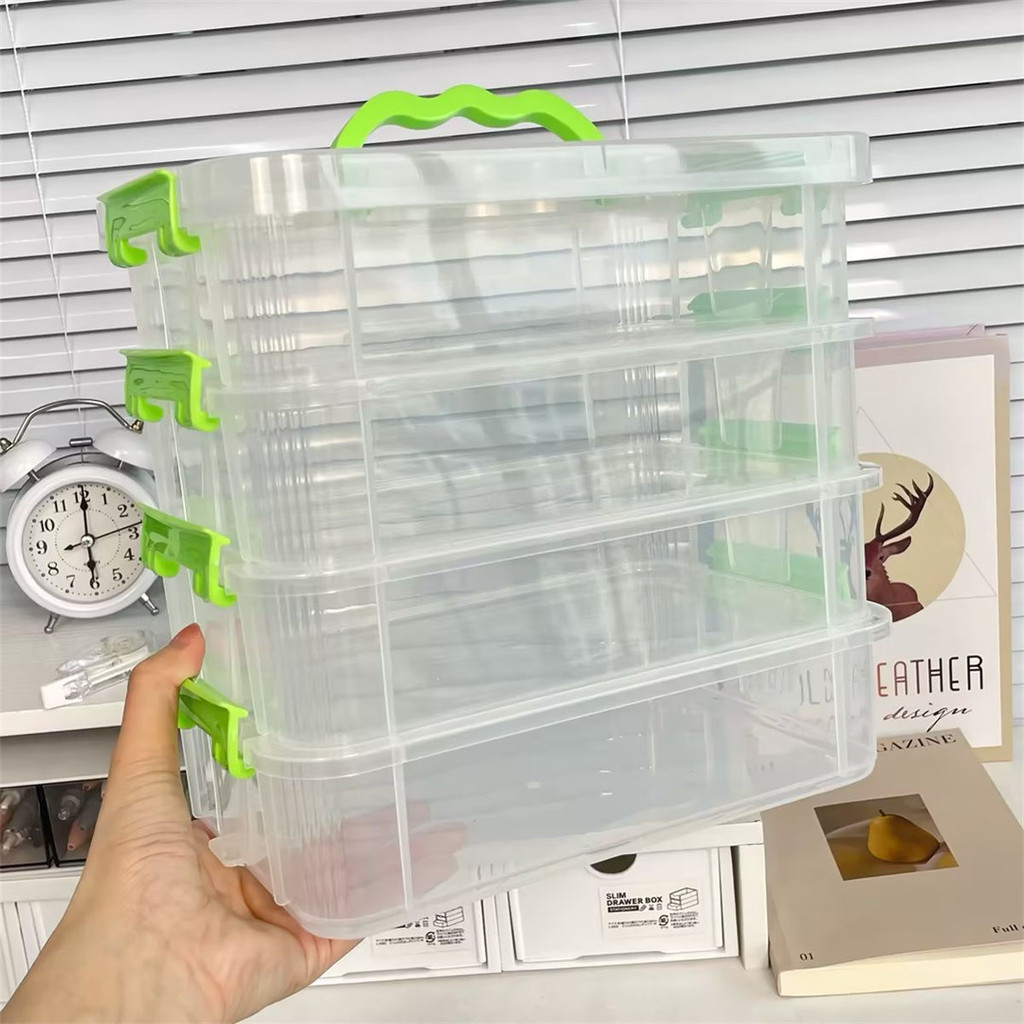 🛫清倉低價🛬手提收納盒 可疊加 透明手提收納箱 透明整理箱 透明收納盒 透明收納箱 手提整理箱 工具箱 塑膠盒 透明置物 | 蝦皮購物