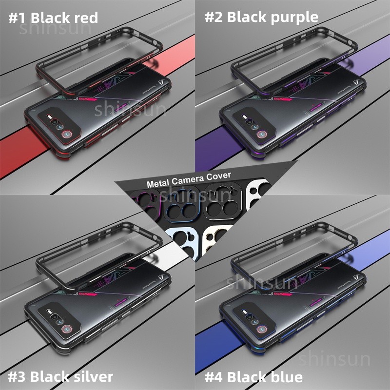 【免費贈品】華碩 Rog 6 5 5S Pro Case Rog Phone 3 Strix 金屬保險槓框架蓋 Rog | 蝦皮購物