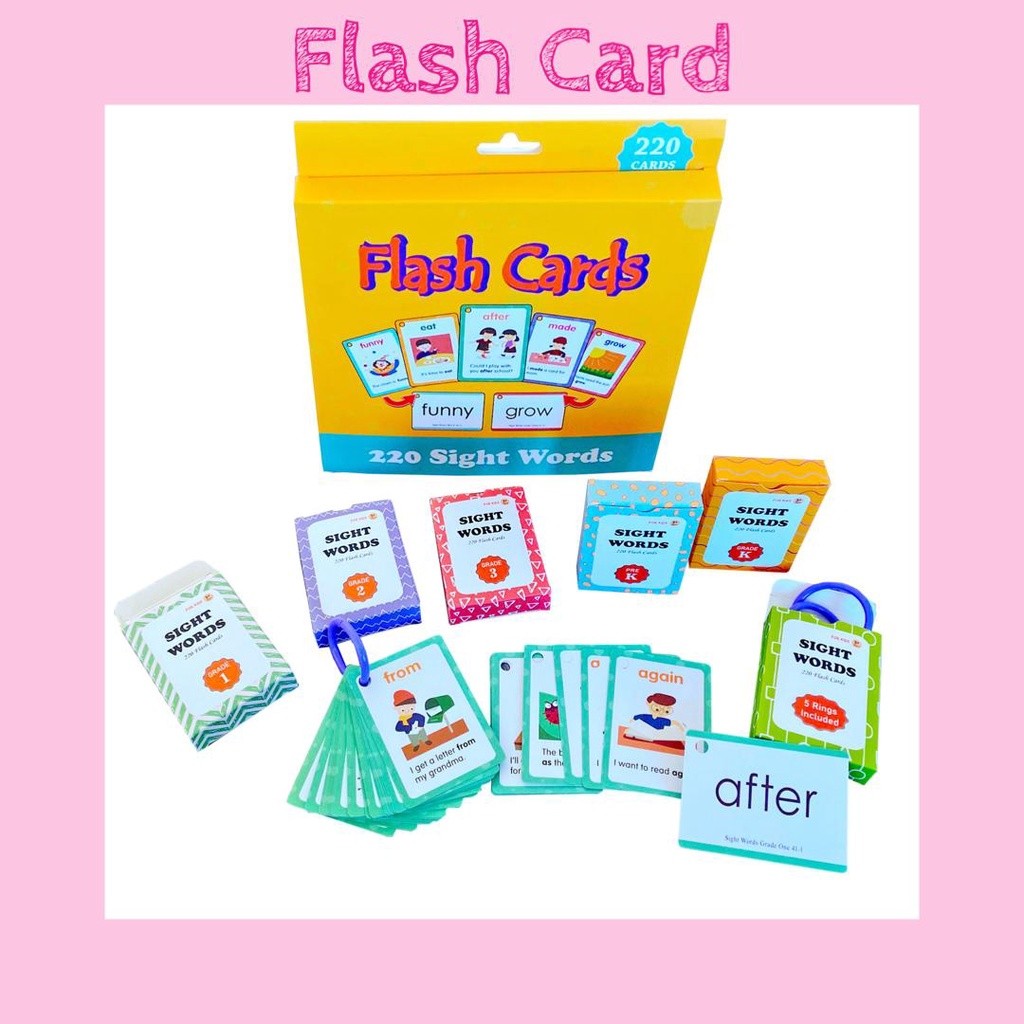 Flash Cards Early Education 220pcs Sight Words Flash Card Fl | 蝦皮購物