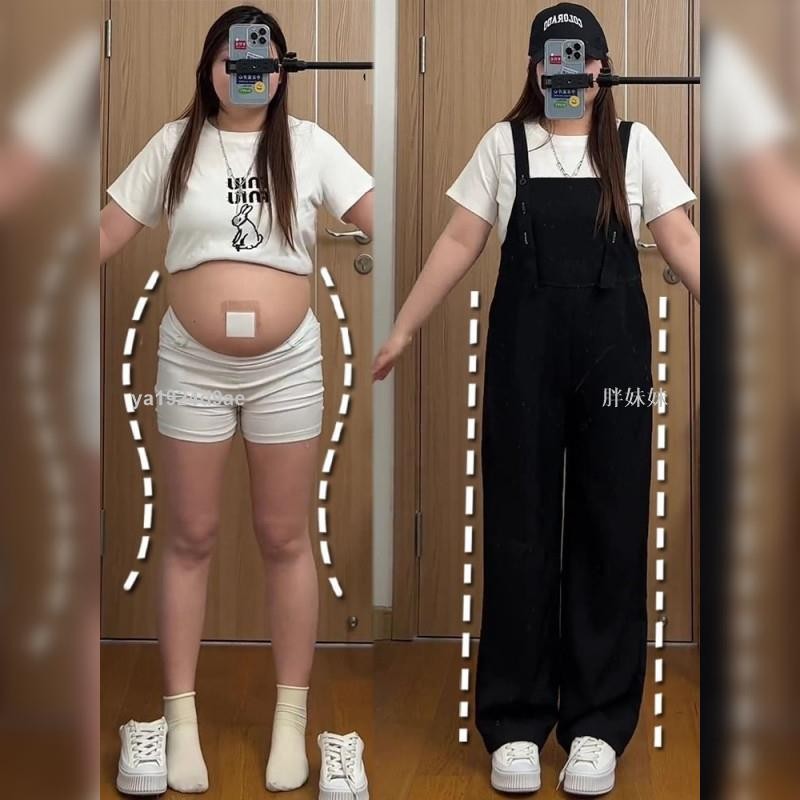 『50-100㎏可穿』背帶褲胖MM大碼女裝M-5XL甜美個性遮肚西裝背帶褲女胖mm顯瘦連體百搭長闊 | 蝦皮購物