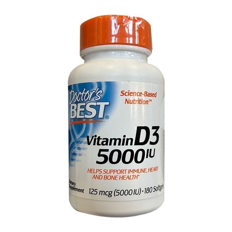 限時特價 Doctor's Best維生素D3 5000IU軟膠囊180粒 中老年人 效期25年4月 | 蝦皮購物