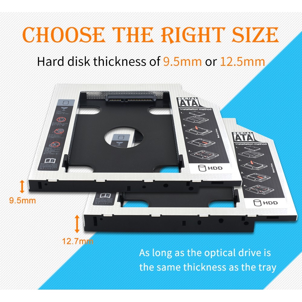 2nd HDD Caddy 9.5mm Optibay SATA 3.0 2.5 HD SSD Hard Disk Dr | 蝦皮購物
