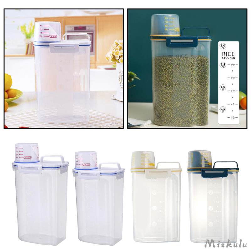 Plastic Dry Food Kitchen Storage Box Dispenser Container wit | 蝦皮購物