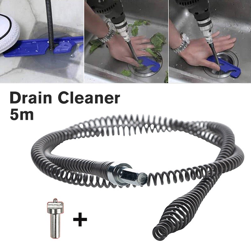 5m Spring Pipe Pipe Dredging Tools Sewer Sinks Clogged Remov | 蝦皮購物