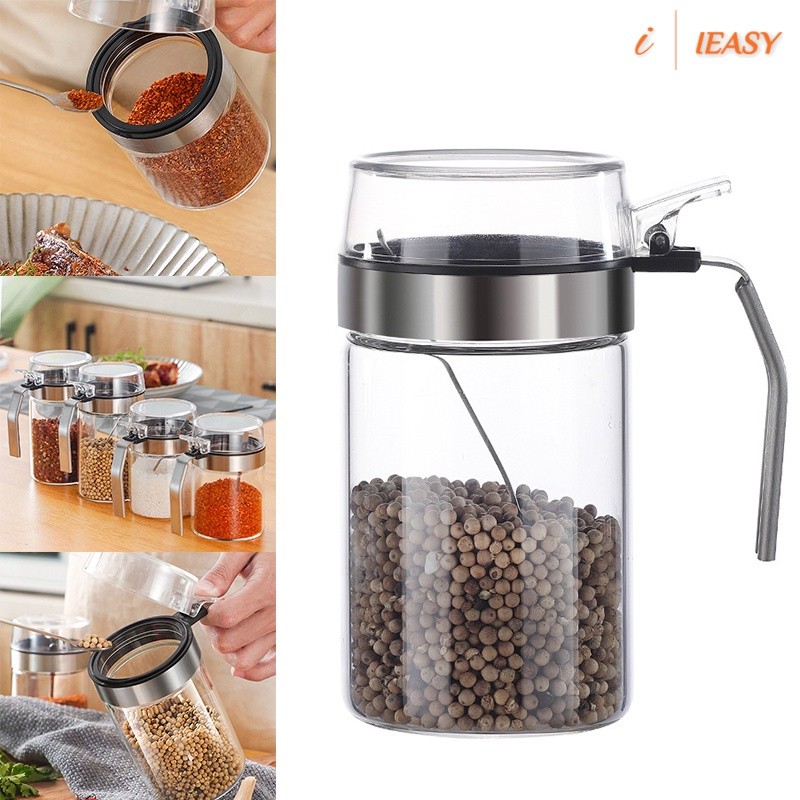 Mini Clear Glass Spice Jar Container Set with Airtight Lids | 蝦皮購物