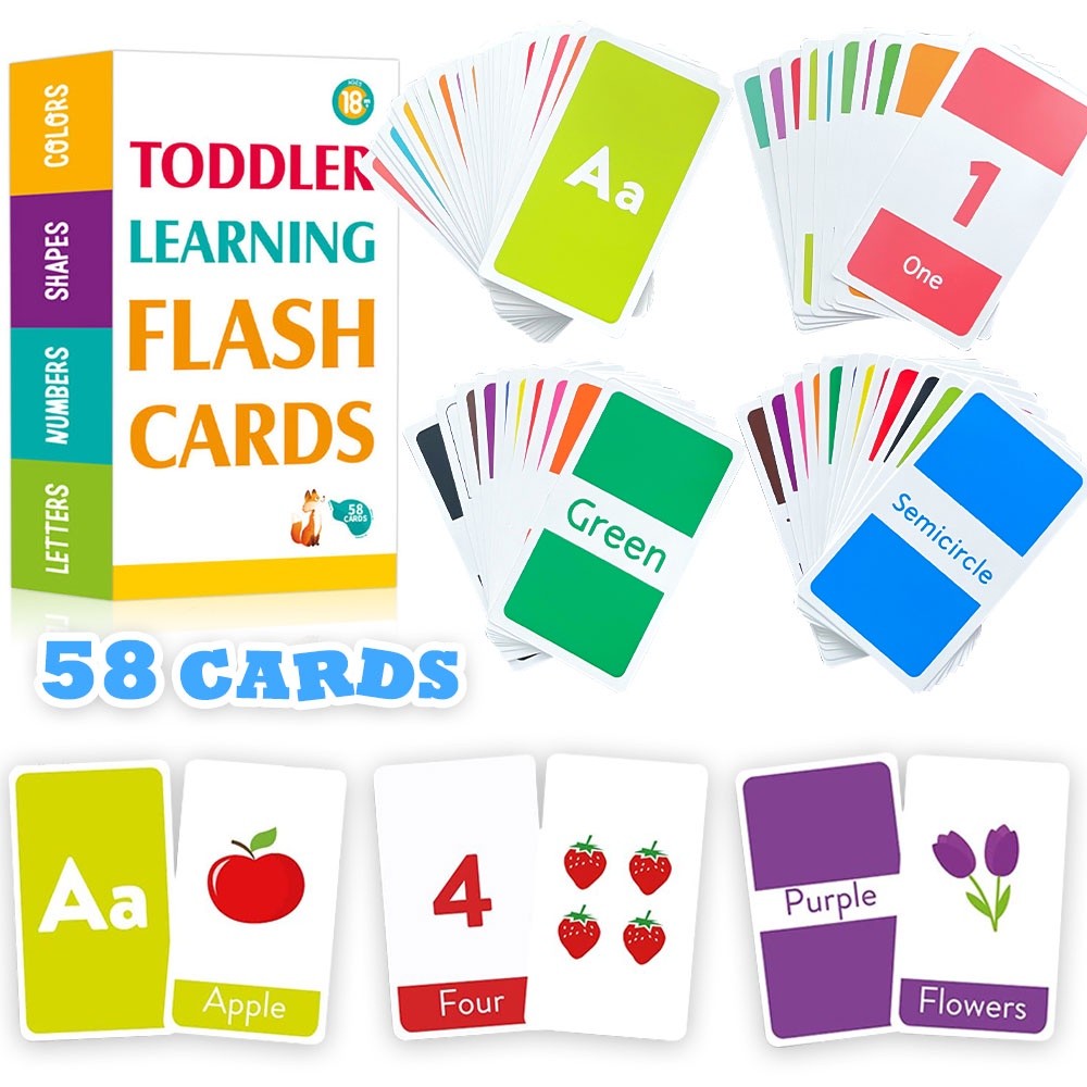 Children Abc Letter & Numbers & Shapes & Colors Flash Cards | 蝦皮購物