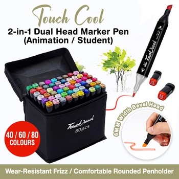 ★2-in-1★Dual Head★Marker Pen 24/30/36/40/48/60/80/168 Colors | 蝦皮購物