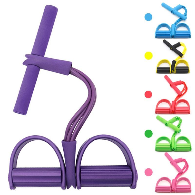 Pedal Resistance Band, Elastic sit up Bands, 4-Tube Pull Rop | 蝦皮購物