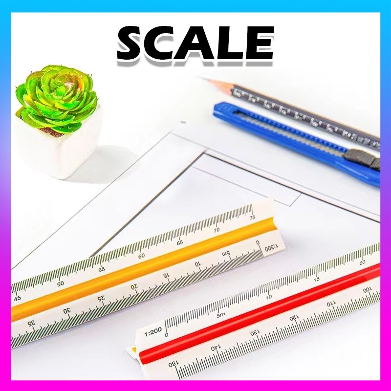 30cm Architect Technical Triangle Ruler Scale Ruler Clear Tr | 蝦皮購物