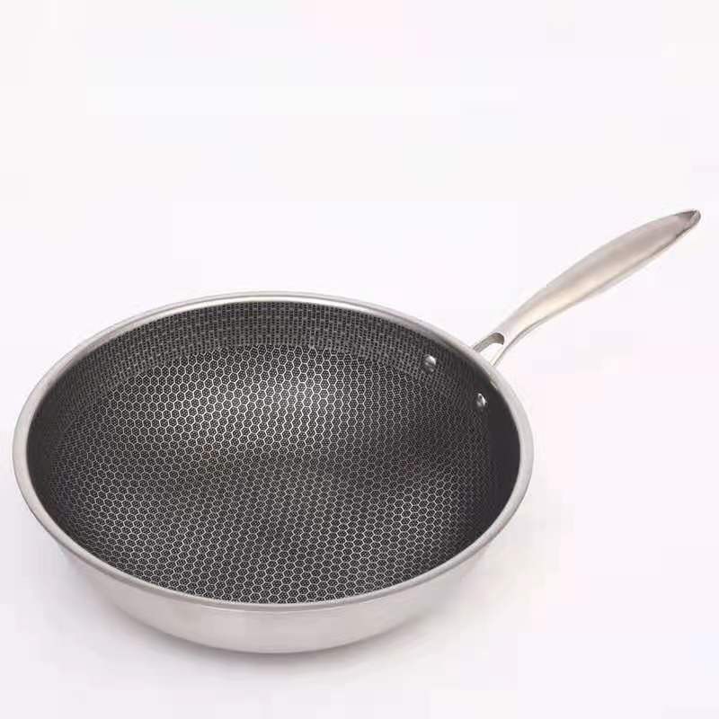 32cm Stainless Steel Nonstick Frying Pan Honeycomb Shallow S | 蝦皮購物