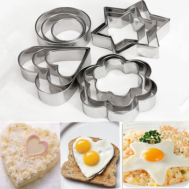 12pcs Stainless Steel Fondant Biscuit Pastry Cookie Cutter C | 蝦皮購物