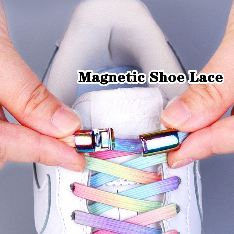 Magnetic Shoe Lace Elastic No Tie Shoe Laces Magnetic Elasti | 蝦皮購物
