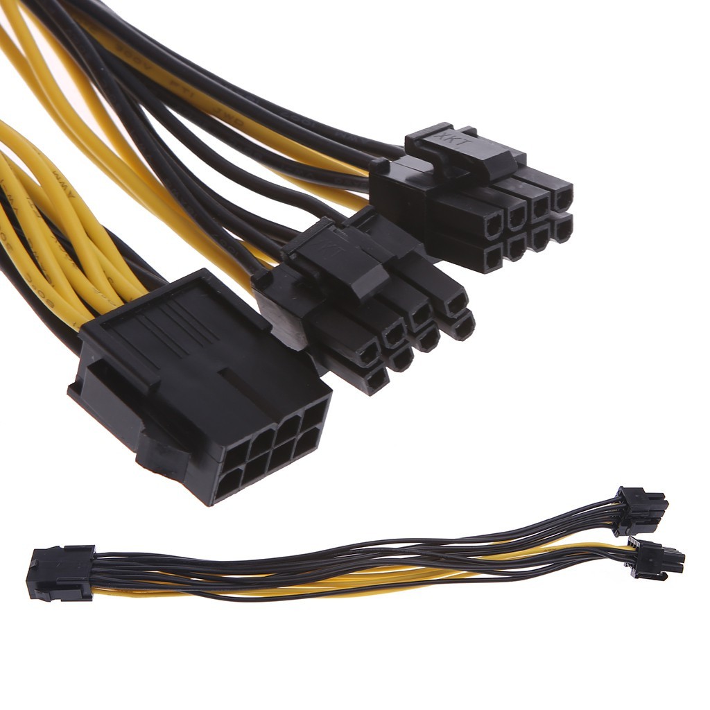 CPU 8-Pin To Double PCI-E 8-Pin (6P+2P) Splitter Cable 25cm | 蝦皮購物