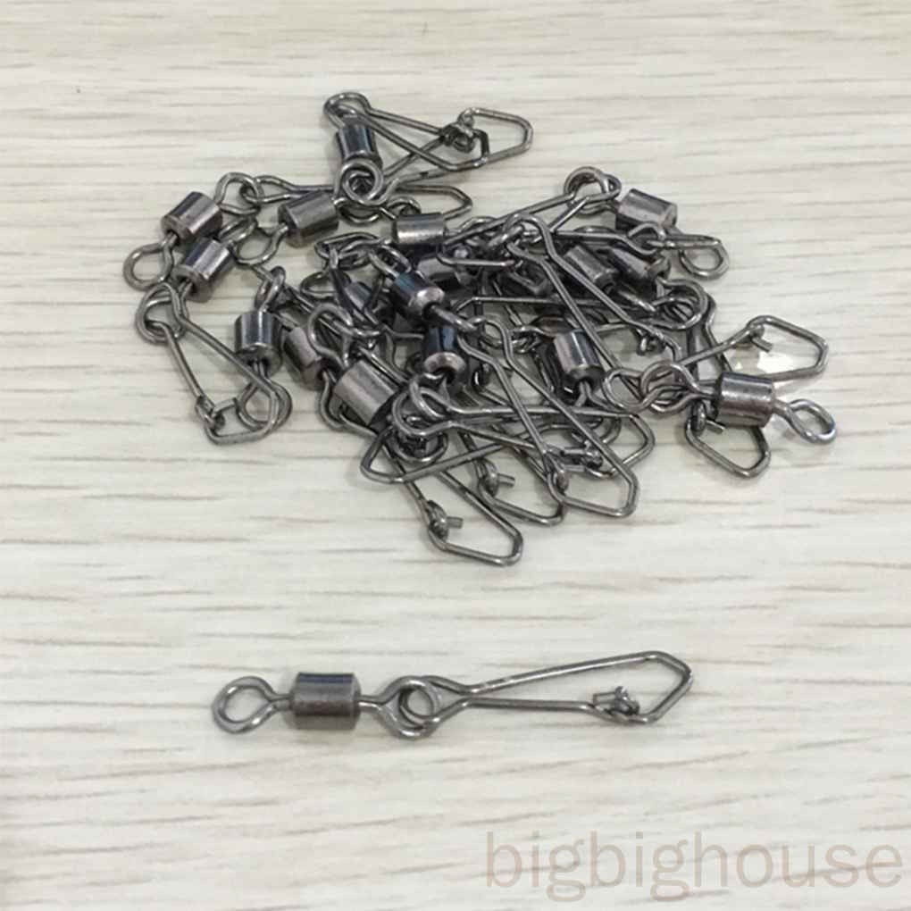 100pcs Lures Fishing Swivel Rolling Swivel With Hooked Snap | 蝦皮購物