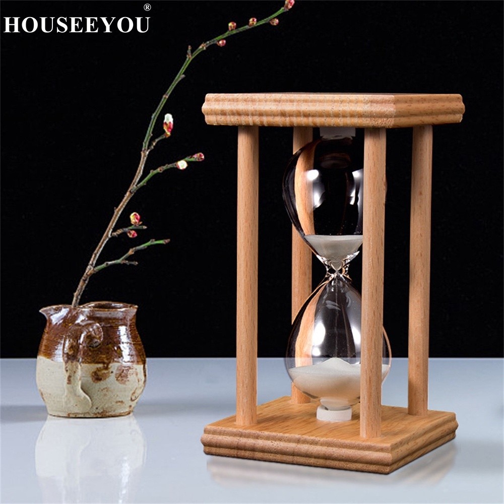 60 Minutes Hourglass Timer Square Solid Wood Hourglass Sand | 蝦皮購物
