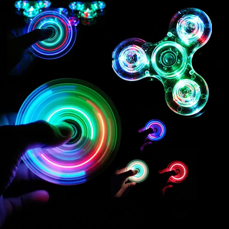 Luminous LED light Fidget Spinner Hand Top Spinners Stress R | 蝦皮購物