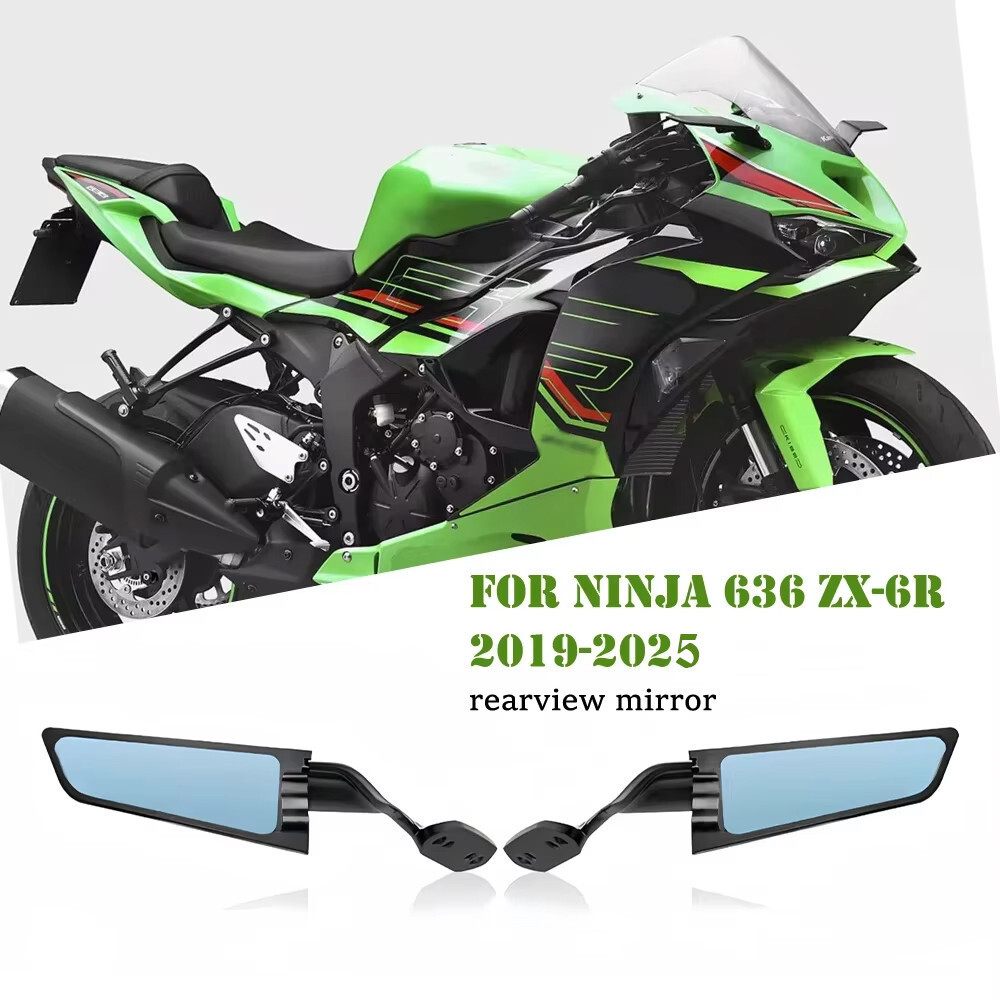 適用於忍者 636 ZX-6R 2019-2024 2025 後視鏡後視鏡忍者 636 zx6r 摩托車可調後視鏡 | 蝦皮購物