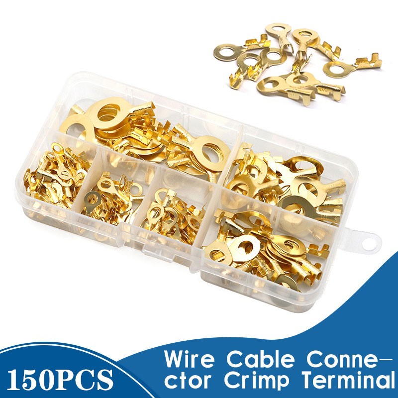 150pcs/set Round Terminal Block O-type Lugs Terminals Cold-P | 蝦皮購物