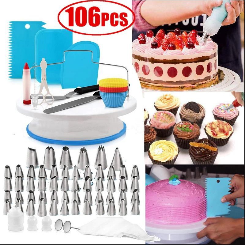 106pcs Cake Decorating Tools Kit Icing Pastry Bags Couplers | 蝦皮購物
