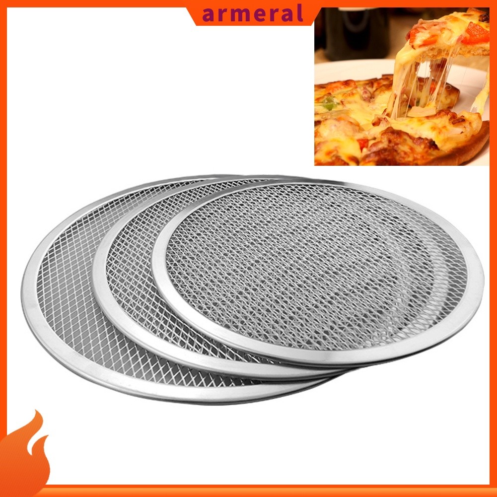 Aluminum Thicken Non-stick Net Round Pizza Mesh Pan Baking T | 蝦皮購物
