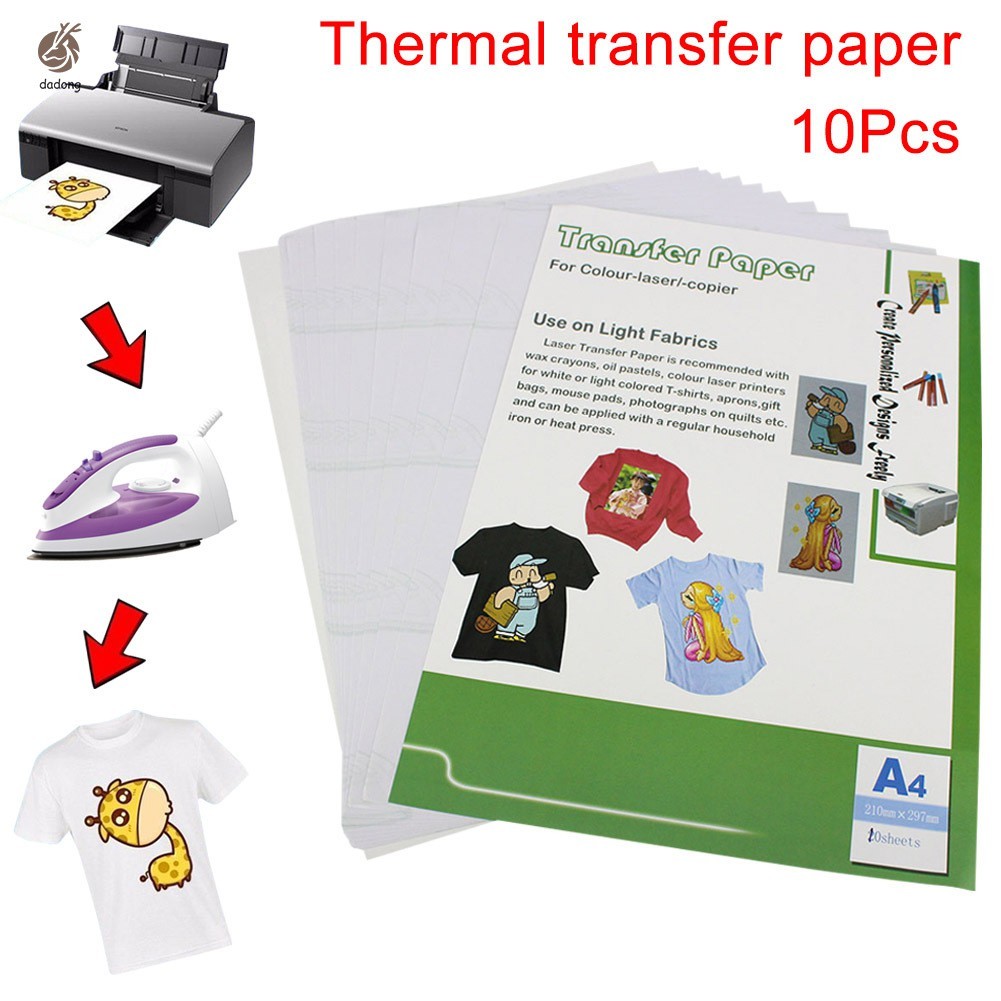 10pcs Heat Print Transfer Paper Printing Inkjet A4 210mm X 2 | 蝦皮購物