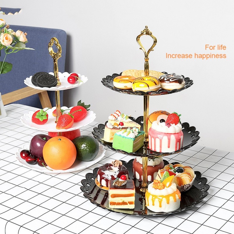 Fruit Plate Three-layer Cake Rack Dim Sum Rack Wedding Part | 蝦皮購物